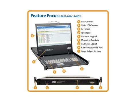 Tripp Lite B021 000 19 HD2 Rack Console Dvi Vga 19In Lcd 1Urm For Kvm Switch 1080P Taa Newegg Com