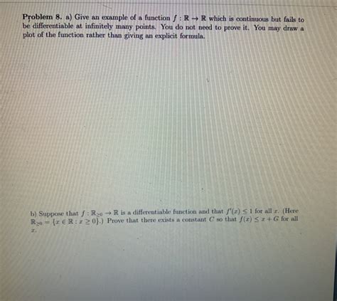 Solved Problem 8 A Give An Example Of A Function F R R