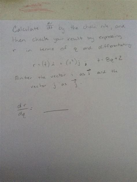 Solved Calculate Dr Dt By The Chain Rule And Then Check Chegg Com
