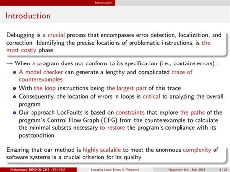 Locating Loop Errors In Programs A Scalable And Expressive Approach Using Locfaults Ppt
