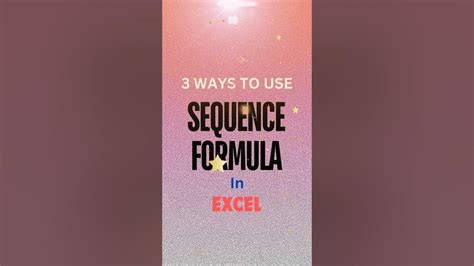 3 Ways To Use Sequence Formula In Excel Exceltech Exceleducation