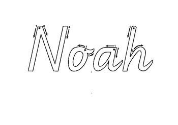 Victorian Modern Cursive Name Practise Noah By Katie Healy TpT