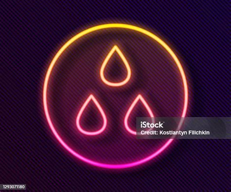 검은 색 배경에 격리 빛나는 네온 라인 물 드롭 아이콘 벡터 개념에 대한 스톡 벡터 아트 및 기타 이미지 개념 건강관리와 의술 깨끗한 Istock