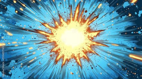 Background In Comic Book Style With Dynamic Speed Lines Radiating Backward From A Central Moving