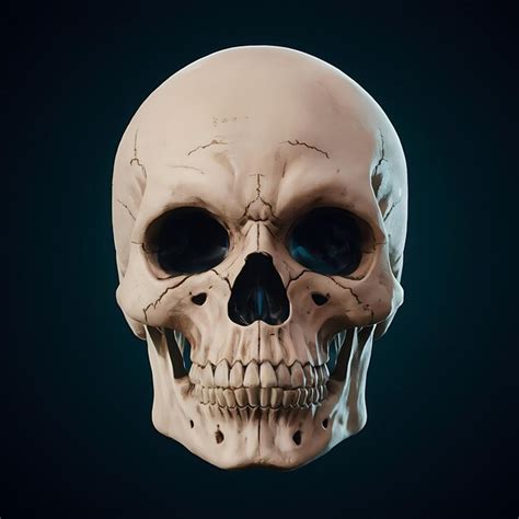 Skull 3d Render Illustration Premium Ai Generated Image