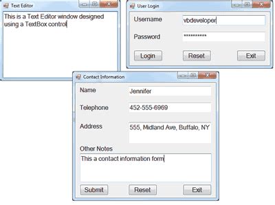 The TextBox Control VB NET