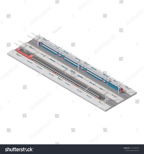 Elements Infographics Passenger Platform Railway Station Stock Vector