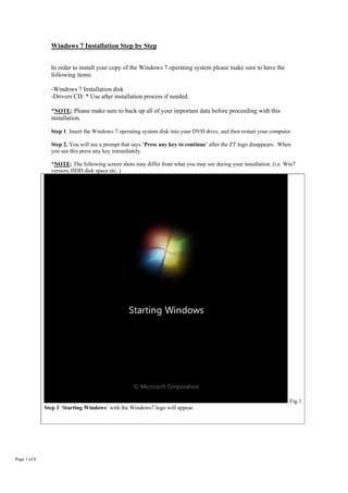 Windows Installation Step By Step PDF