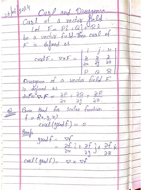 Curl And Divergence 26 June Pdf