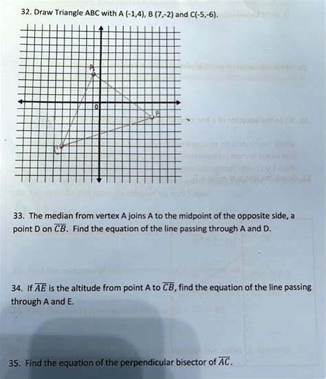 Draw Triangle ABC With A B And C The Median From Vertex A Joins A