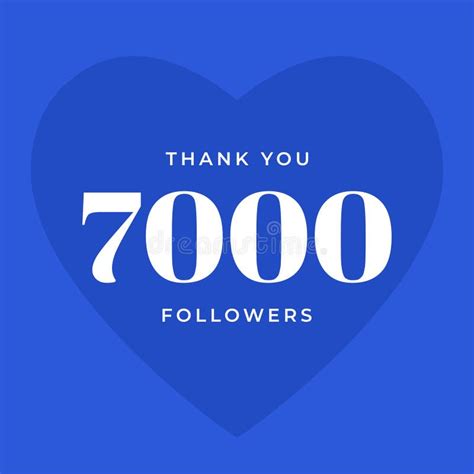 Thank You 7000 Followers Vector Post Design Stock Illustration