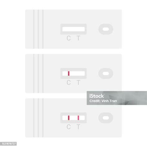 직사각형 임신 테스트 결과 벡터 그림의 집합입니다 임신 양성 및 음성 테스트 1 줄무늬 2 줄무늬 플랫 디자인 클립 아트 의료