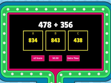 3 Digit Addition And Subtraction With Regrouping Game Show De TV