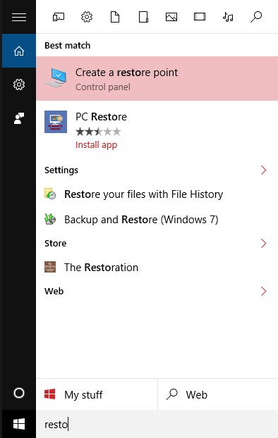 Windows 10 Double Click To Create A Restore Point Hitech Service