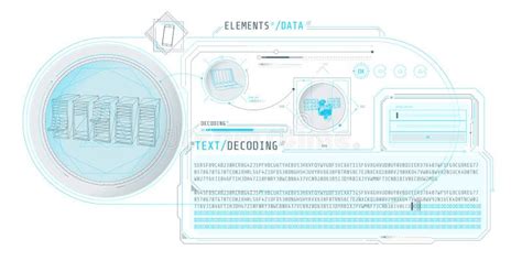 Hud Interface For Processing Server Data With Text Decoding Stock