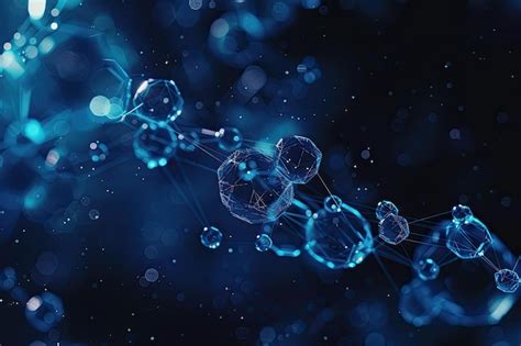 Abstract Molecular Structure In Blue Tones For Scientific Visualization Premium Ai Generated Image