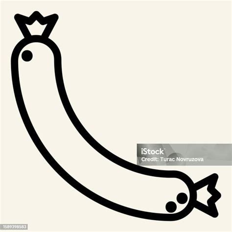 소시지 라인 아이콘입니다 프랑크푸르터 벡터 그림은 흰색으로 분리되어 있습니다 를 위해 디자인된 고기 개요 스타일 및 앱 Eps 10 10에 대한 스톡 벡터 아트 및 기타