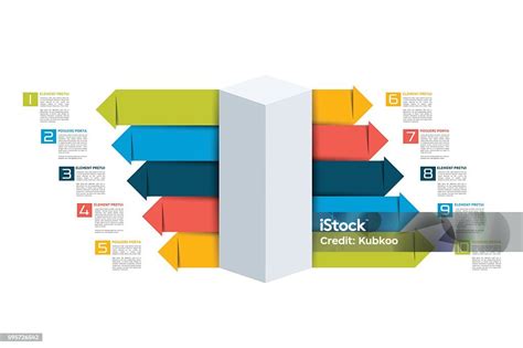 Diagram Tangga Panah Bisnis Infografis Templat Bagan Skema Vektor