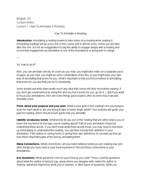 How To Annotate A Reading Pdf Definition Mind