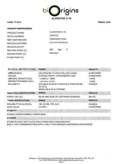 Aldehyde C16 4387507 All Docs Pdf Dangerous Goods Toxicity