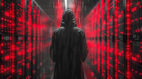 A Computer Hacker Entered Into A System Network Server Room Premium Ai Generated Image
