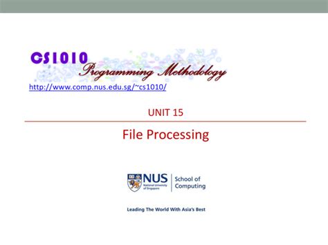 Unit 15 File Processing