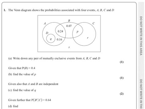Probability Edexcel A Level Maths Exam Questions Teaching Resources Probability Edexcel A Level Maths Exam Questions Teaching Resources