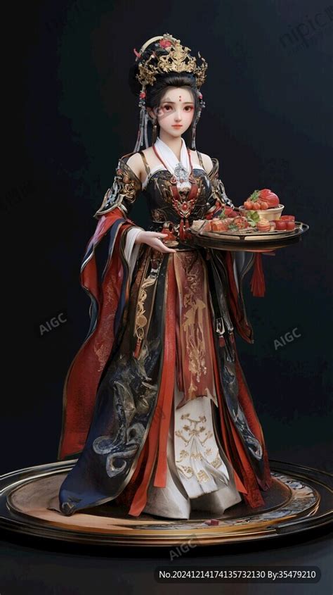 Ai创作图翻糖二次元人物 古典宫女模型 翻糖二次元人物造型 西施步步米 女皇驾到 中式大厨手办 状元手办 太姥娘娘 武则天母 陶塑十二金钗 大乔像 女皇威严 寿西王母 东晋后妃彩泥 甄宓