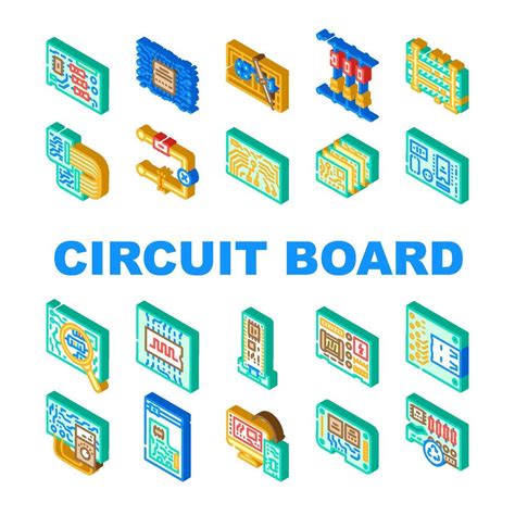 Circuit Board Pcb Microcontroller Icons Set 67663911 Vector Art At Vecteezy