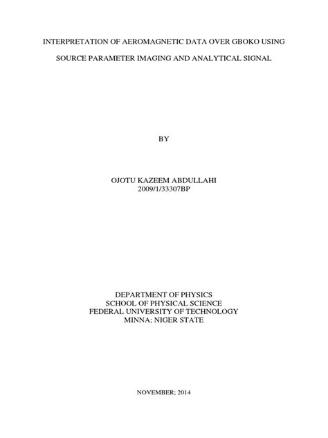 Interpretation Of Aeromagnetic Data Over Gboko Using Source Parameter Imaging And Analytical
