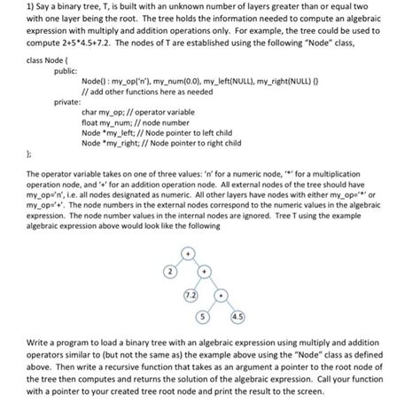 Solved 1 Say A Binary Tree T Is Built With An Unknown