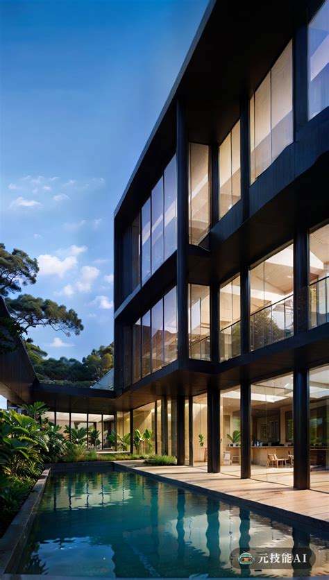 Ai提示词：这座建筑的建筑设计完美融合了现代和哥特式风格，创造了一种既引人注目又和谐的电化学美学，给它一种温暖而有机的感觉，与现代建筑元素的睡眠线条和锐角形成鲜明对比。大楼内的办公室可以俯瞰