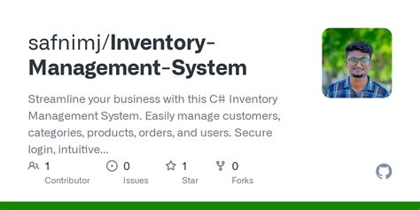 Github Safnimjinventory Management System Streamline Your Business With This C Inventory