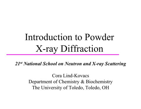 Introduction To Powder X Ray Diffraction Docslib