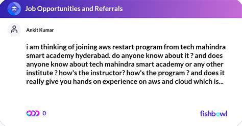 I Am Thinking Of Joining Aws Restart Program From Fishbowl