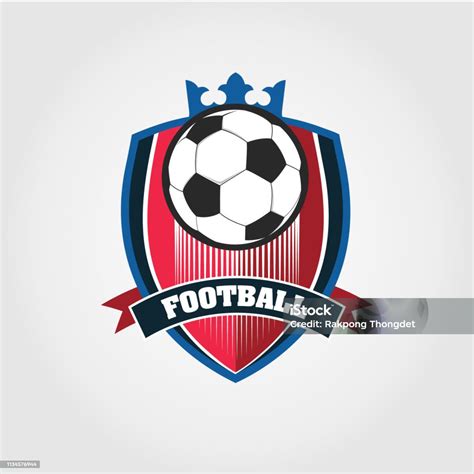 축구 축구 배지 디자인 서식 파일 흰색 배경에 고립 된 스포츠 팀 정체성 벡터 일러스트 Championship에 대한 스톡 벡터 아트 및 기타 이미지