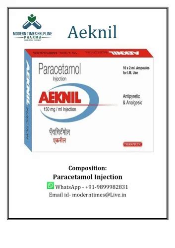Aeknil 150 Mg Paracetamol Injection At Best Price In New Delhi