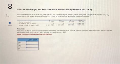 Solved Exercise 11 46 Algo Net Realizable Value Method