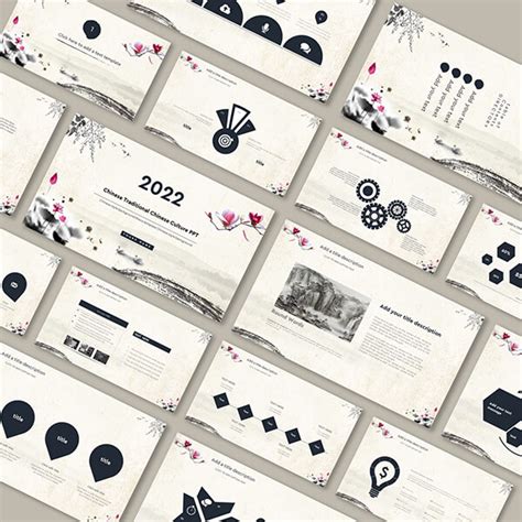 Шаблон познавательной презентации Chinese Style Biecom Market