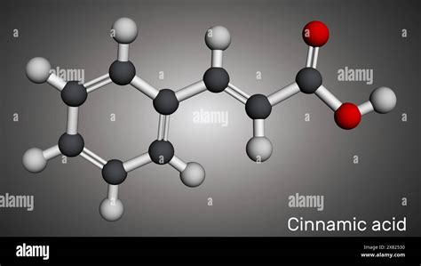 Cinnamic Acid Molecule Molecular Model 3d Rendering Illustration
