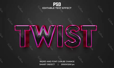 Twist Text Effect Free Photoshop Psd File