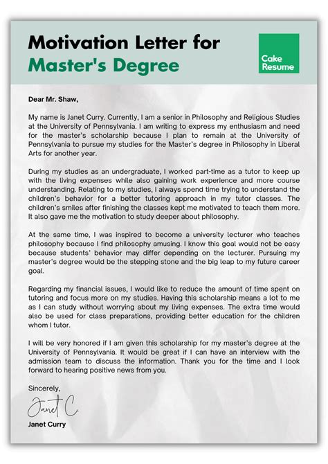 What Is A Motivation Letter For A Masters Degree And How To Write It Cake