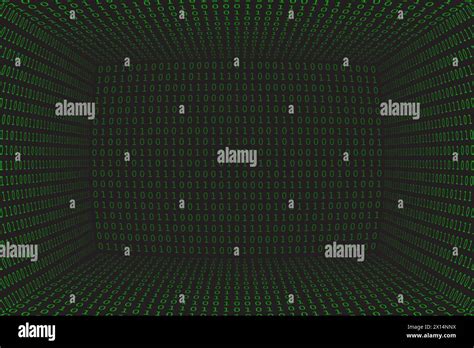 Program Datum D Background Green Programming Binary Coding Matrix Hacker Vector Illustration