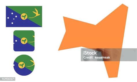 크리스마스 섬지도 및 플래그 플랫 아이콘 기호 벡터 일러스트 레이 션 0명에 대한 스톡 벡터 아트 및 기타 이미지 0명