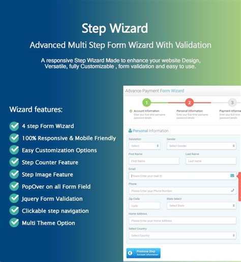 Multi Step Form Wizard Jquery Validation Codemarket