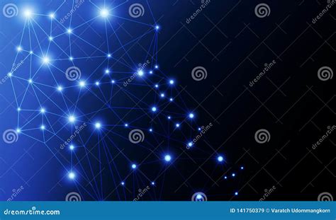 Abstract Network Connection Dots And Lines Design Geometric Abstract Background Stock Vector