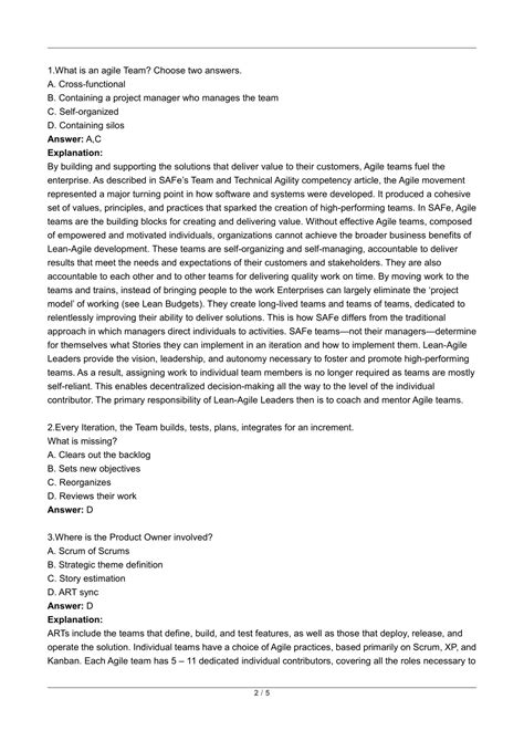 Ppt Safe Agilist Practice Test Questions Powerpoint Presentation Free Download Id 12066906