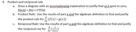 Solved 4 Product And Reciprocal Rule A Draw A Diagram With Chegg Com