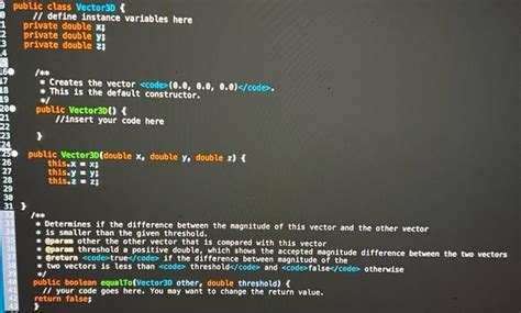 Solved 19 Public Class Vector3d Define Instance Variables
