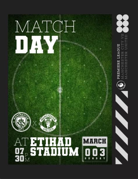 Simple Premium Matchday Template Postermywall